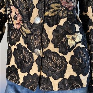Jackets & Coats | Beaded Floral Print Jacket | Poshmark